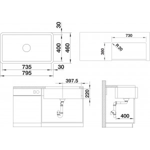 Kuchyňský dřez Blanco Villae Farmhouse jednodřez Zářivě bílá 525163 ...